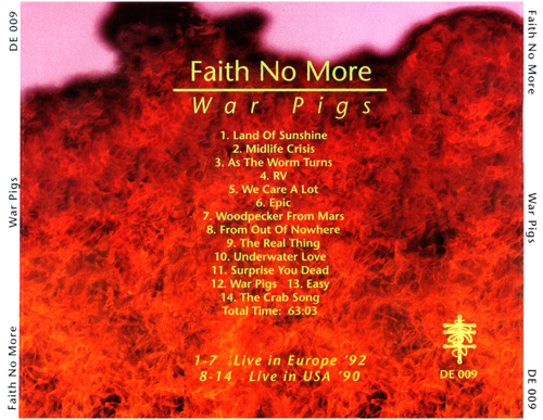 Faith No More War Pigs CD Bootleg