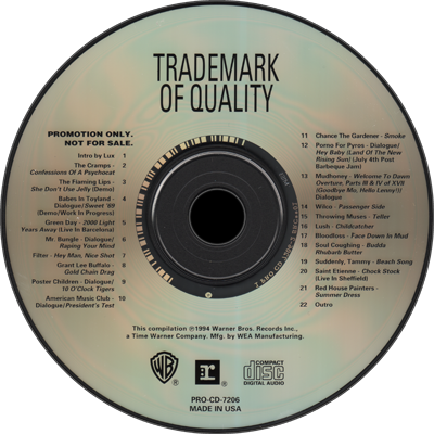 Compilation Trademark Of Quality CD USA Promo