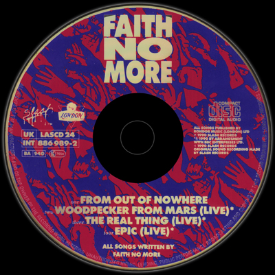 Faith No More From Out Of Nowhere CD UK Card Sleeve