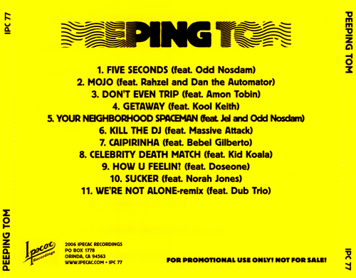 Peeping Tom Peeping Tom CD USA Promo Jewel Case