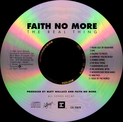 Faith No More The Real Thing CD Canada