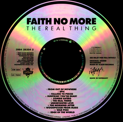 Faith No More The Real Thing CD German Warner Reissue