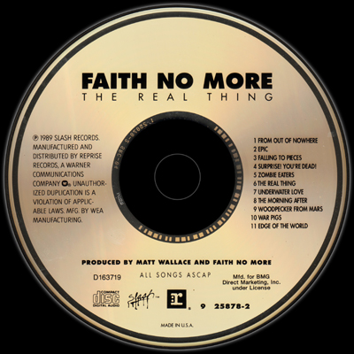 Faith No More The Real Thing CD USA BMG