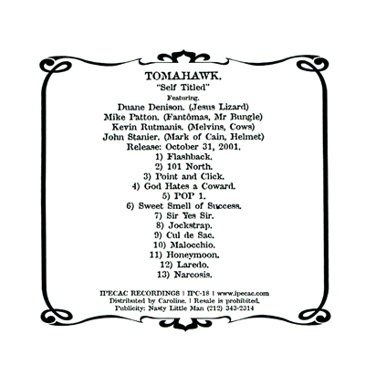 Tomahawk Tomahawk CD USA Promo White Sleeve