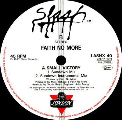 Faith No More A Small Victory Remix 12" UK