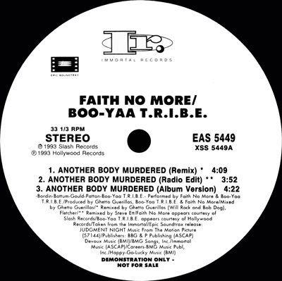Faith No More Another Body Murdered 12" USA Promo