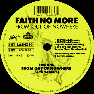 Faith No More From Out Of Nowhere 12" UK First Press