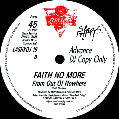 Faith No More From Out Of Nowhere 12" UK Promo