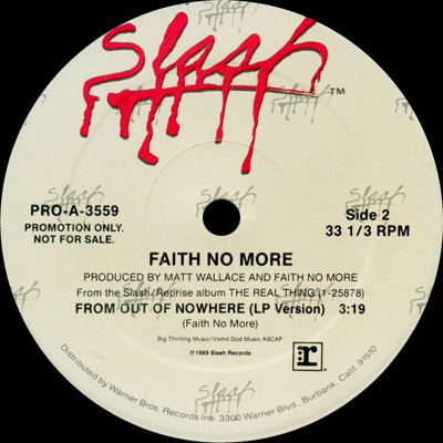 Faith No More From Out Of Nowhere 12" USA Promo