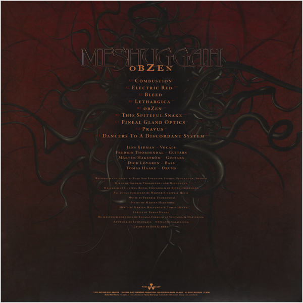 Meshuggah Obzen 2LP USA Oxblood Pink Swirl Vinyl