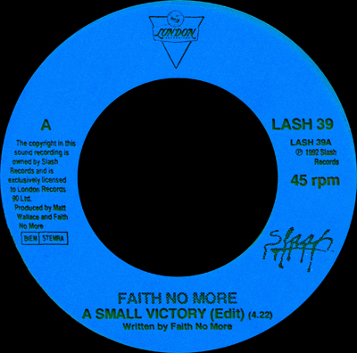 Faith No More A Small Victory 7" Yellow Vinyl France